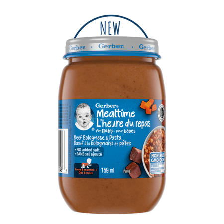 GERBER Mealtime Purée Beef Bolognese and Pasta Jar | Nestlé Baby & me