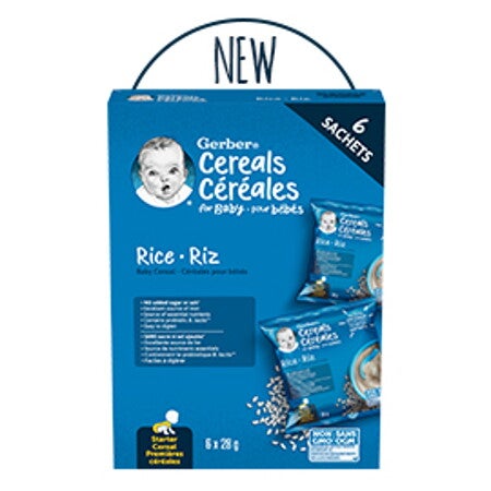 Gerber® Rice Baby Cereal, in easy to serve baby cereal sachets