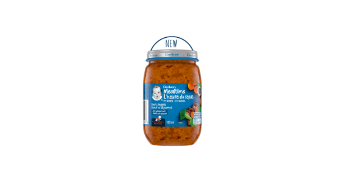 GERBER Mealtime Purée Beef and Veggies Jar | Nestlé Baby & me