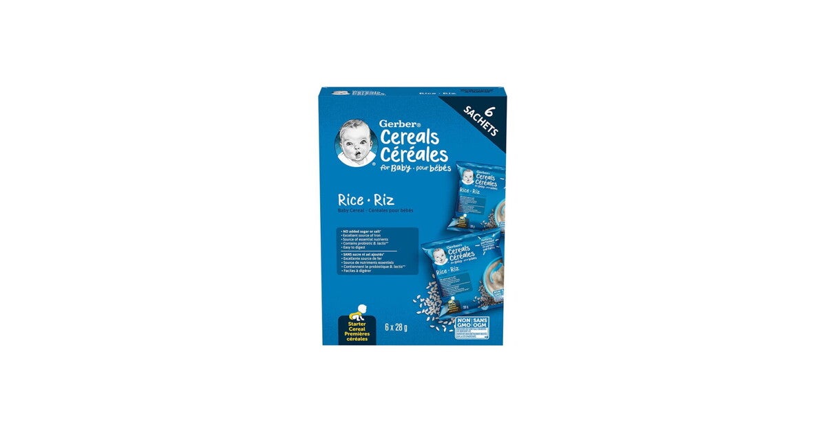 Gerber® Rice Baby Cereal, in easy to serve infant cereal sachets